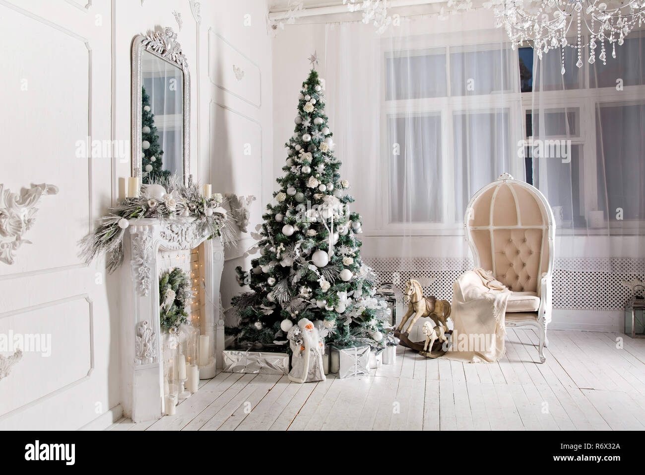Christmas interior background Stock Photo - Alamy