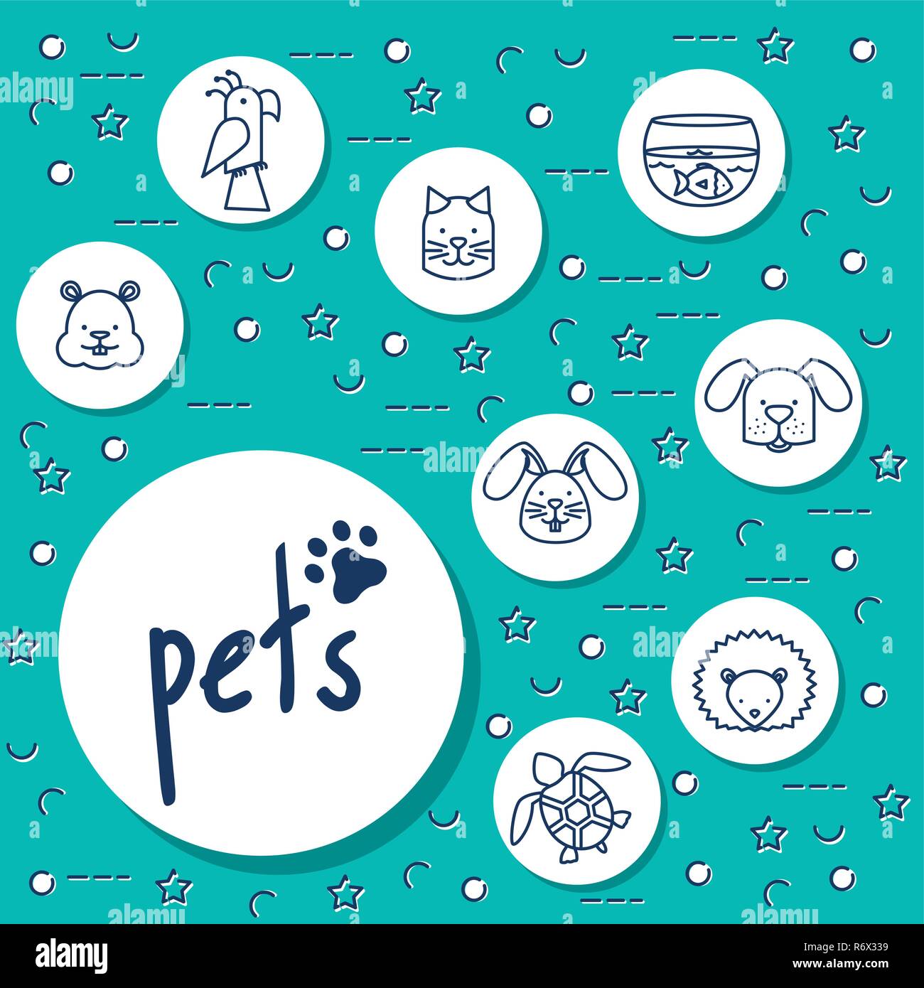 group of pets icons vector illustration design Stock Vector Image & Art ...