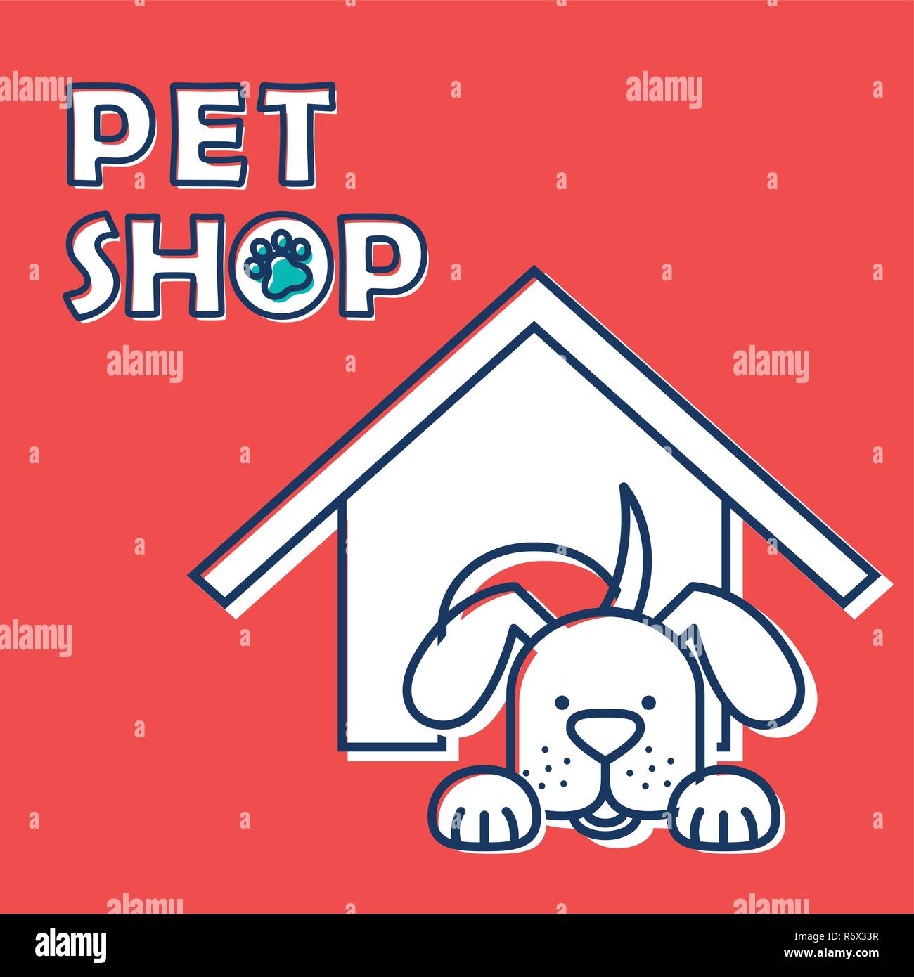 mascots with pets shop set icons vector illustration design Stock ...