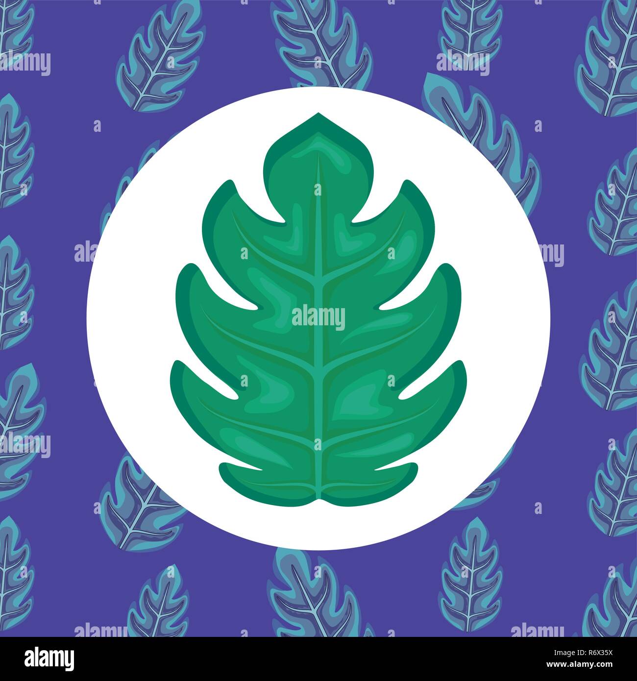 tropical leaf icon over colorful background vector illustration Stock ...