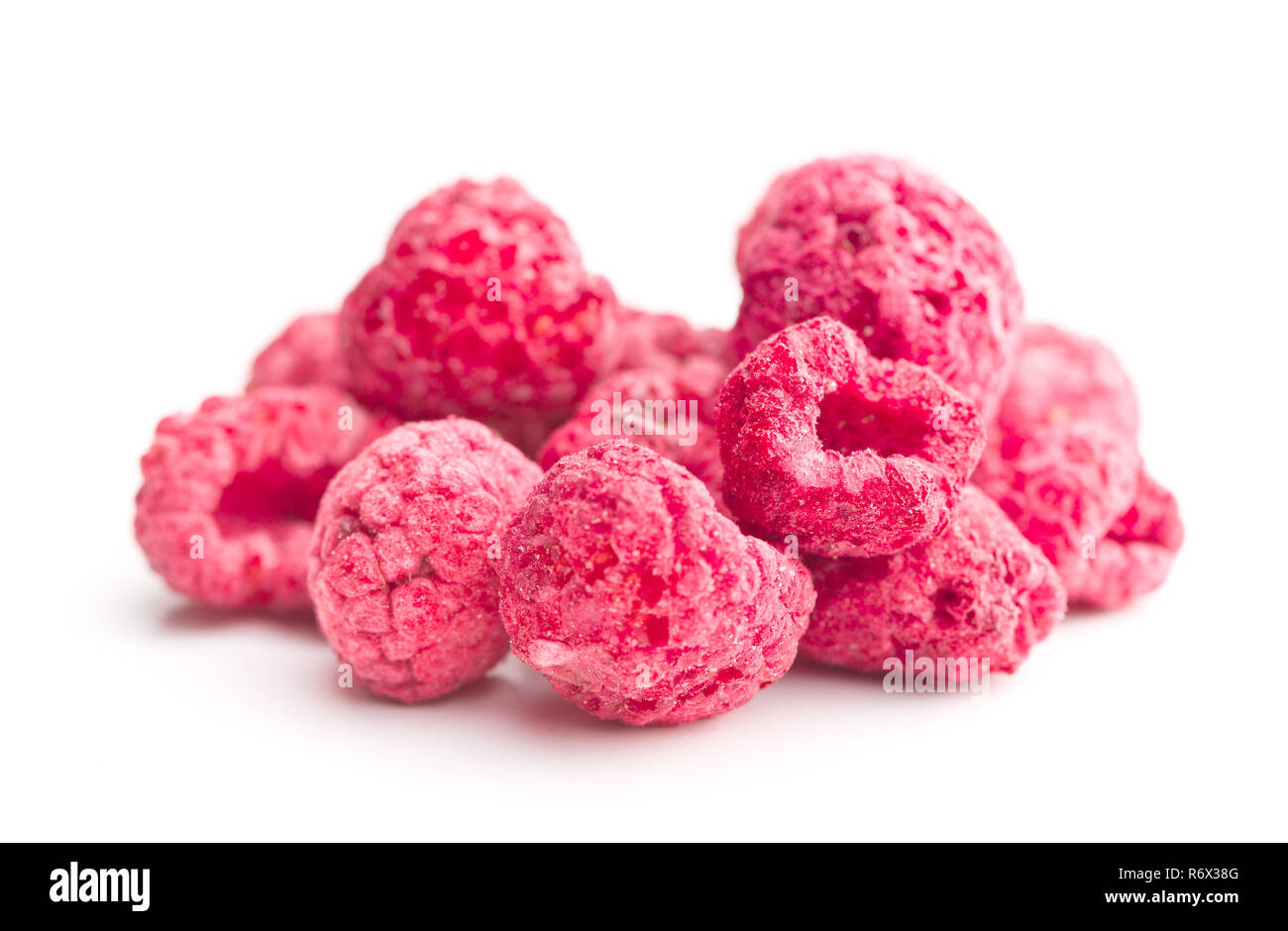 Freeze dried raspberries Stock Photo - Alamy