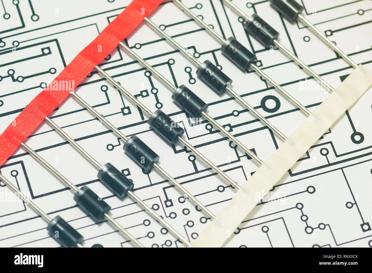 Diodes over electronic diagram Stock Photo - Alamy