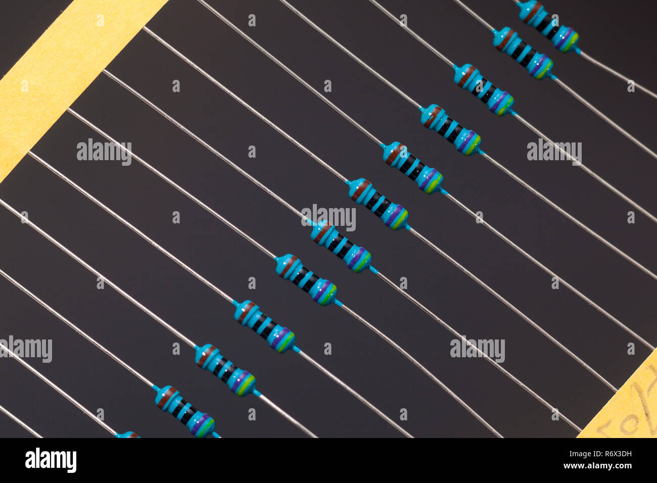 Group of resistors in black background Stock Photo - Alamy