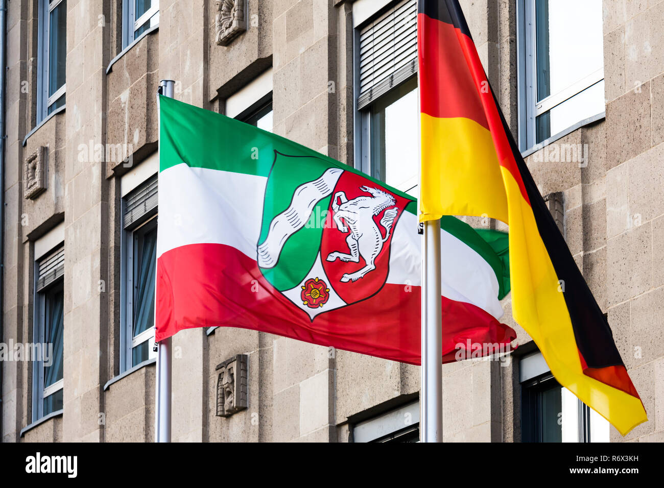 flags of North Rhine Westphalia and germany Stock Photo - Alamy
