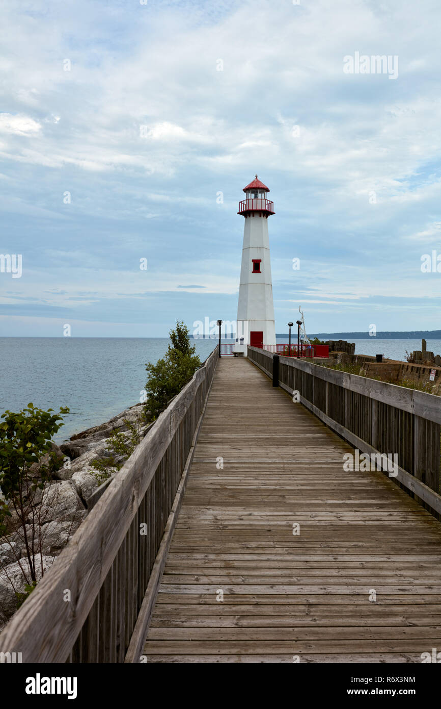 Wawatam lighthouse in St. Ignace, Michigan Stock Photo - Alamy