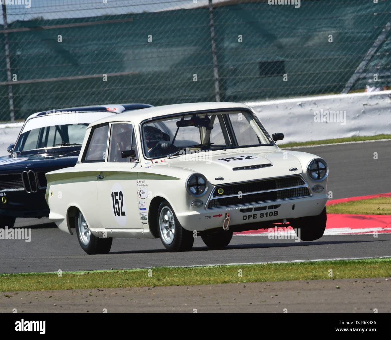 Lifting a front wheel, Matt Neal, Gordon Shedden, Ford Lotus Cortina ...