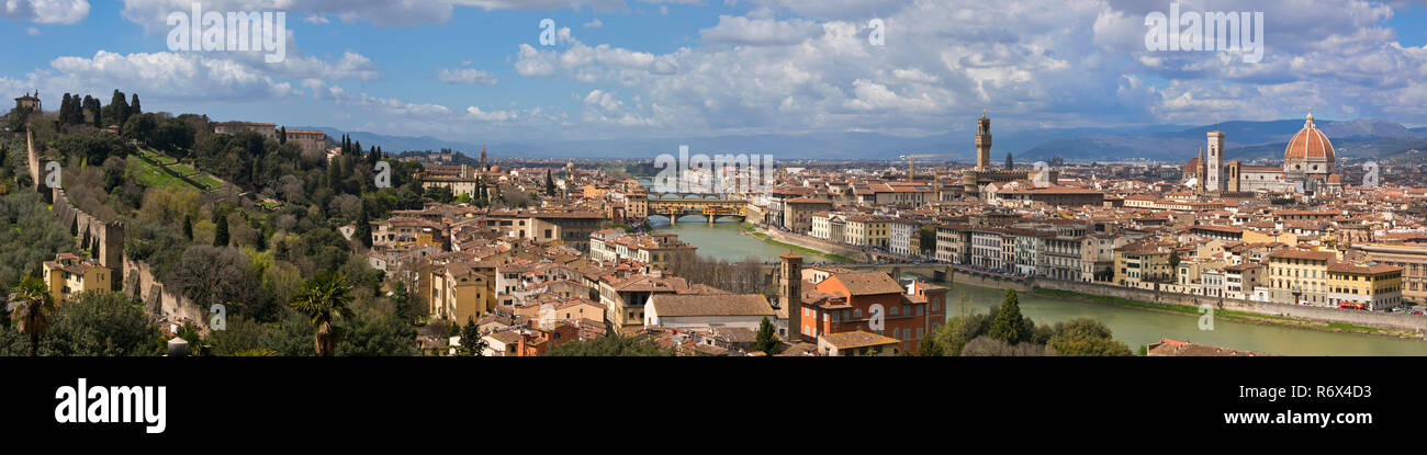 Horizontal panoramic cityscape across Florence, Italy Stock Photo - Alamy
