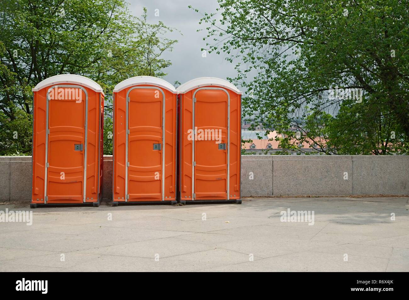 Portable Toilets on an Event Stock Photo - Alamy