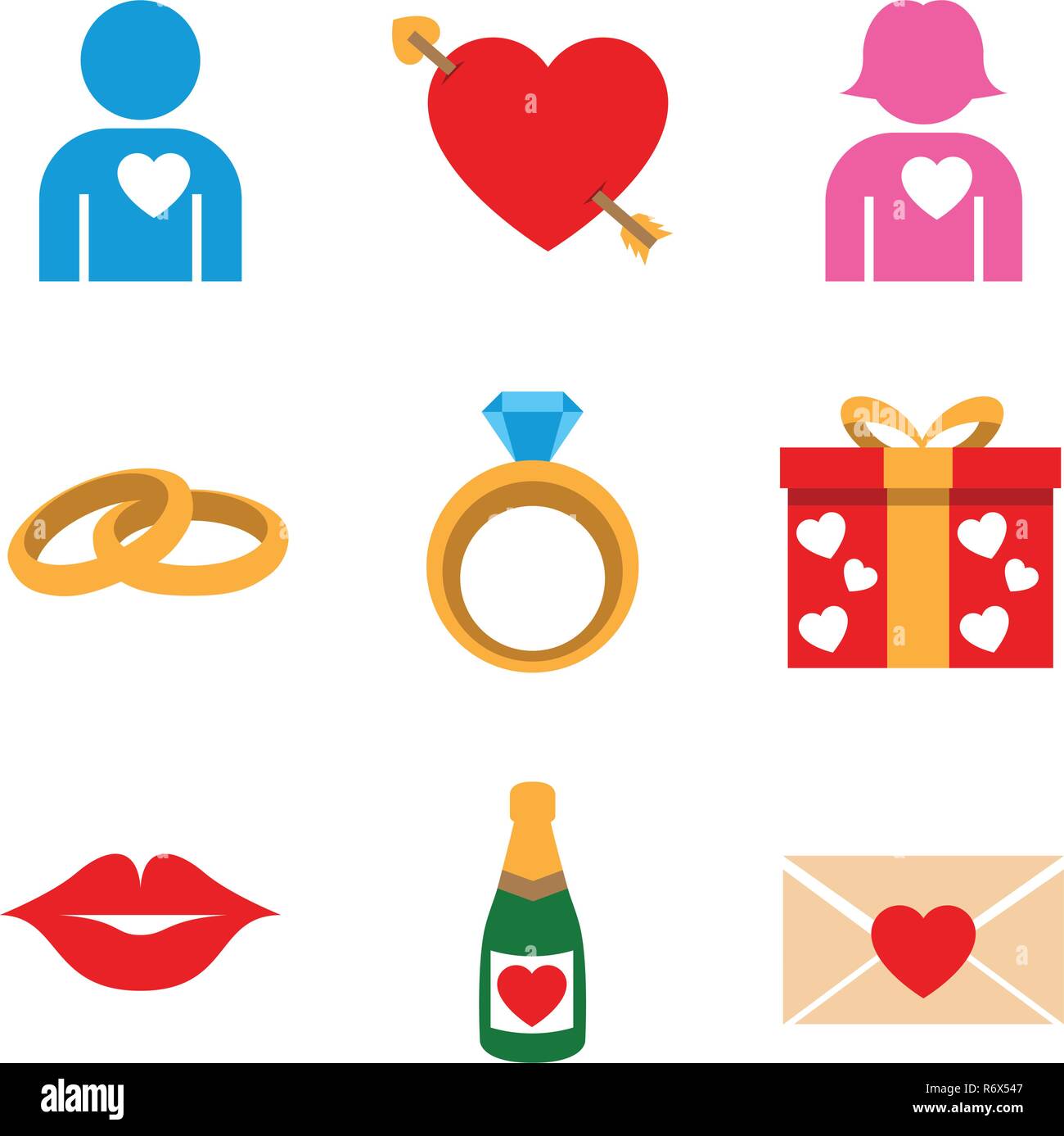 Romance and Love Icons Stock Vector Image & Art - Alamy