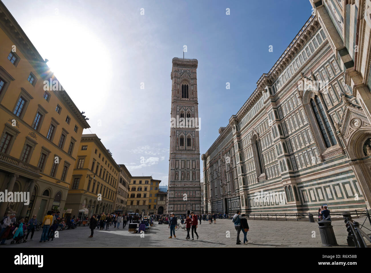 Horizontal view of the Duomo di Firenze and Giotto's campanile in ...