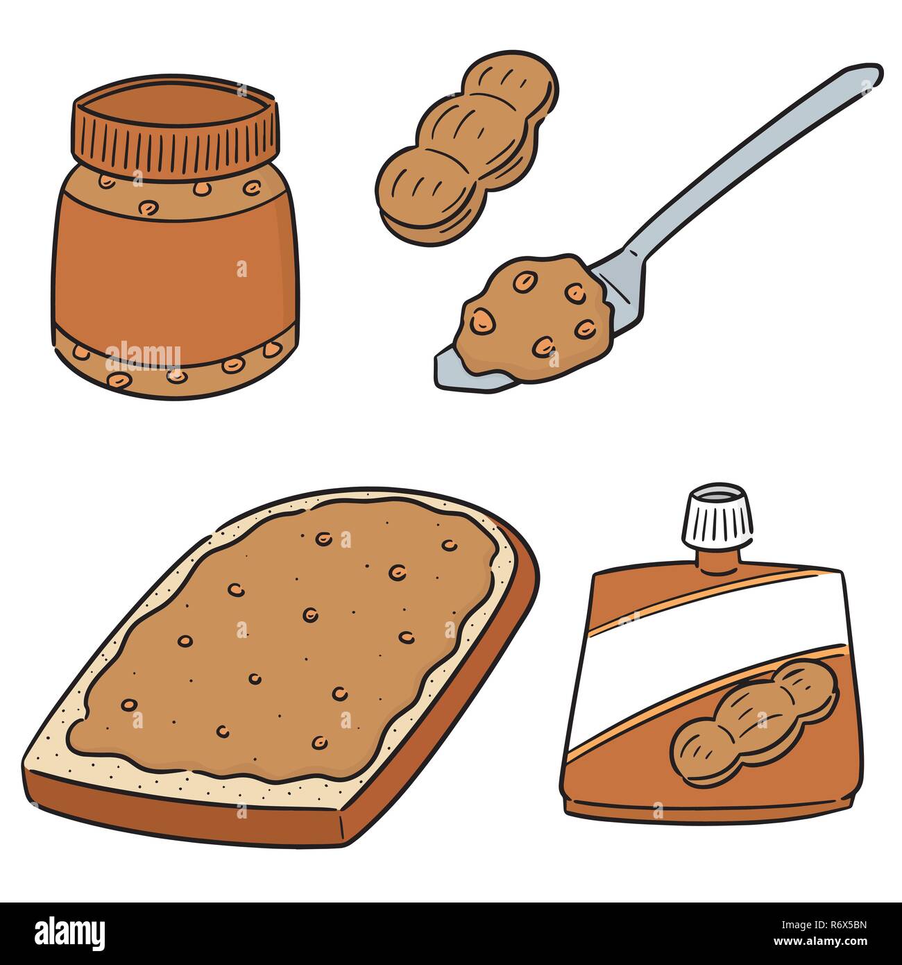 vector set of peanut butter Stock Vector Image & Art - Alamy