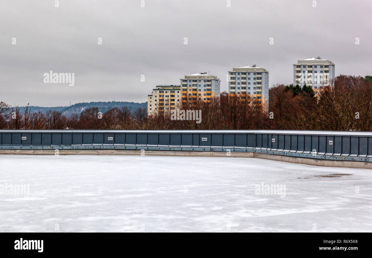 Distant view of generic high rise apartment buildings Stock Photo - Alamy