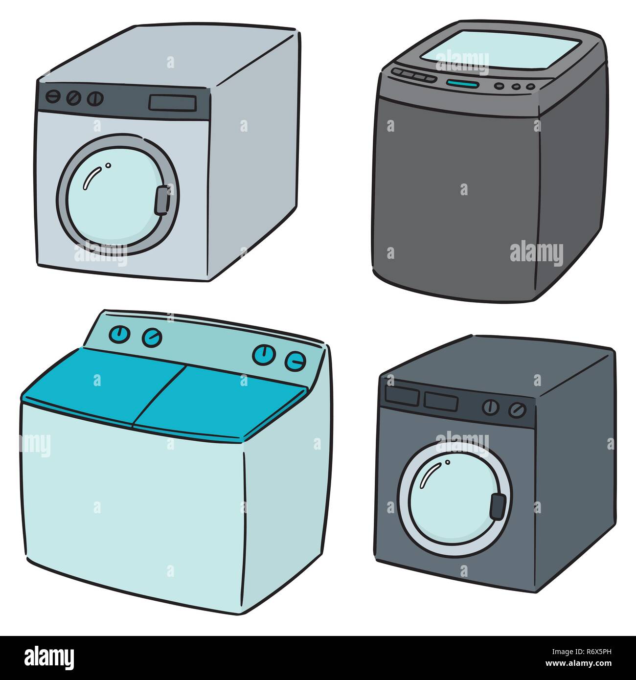 Washing machine cartoon doodle hi-res stock photography and images - Alamy