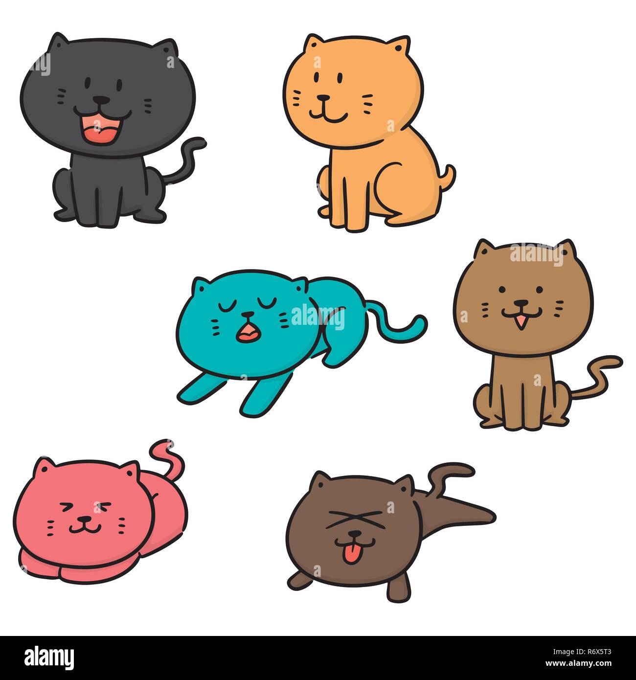 vector set of cats Stock Vector Image & Art - Alamy