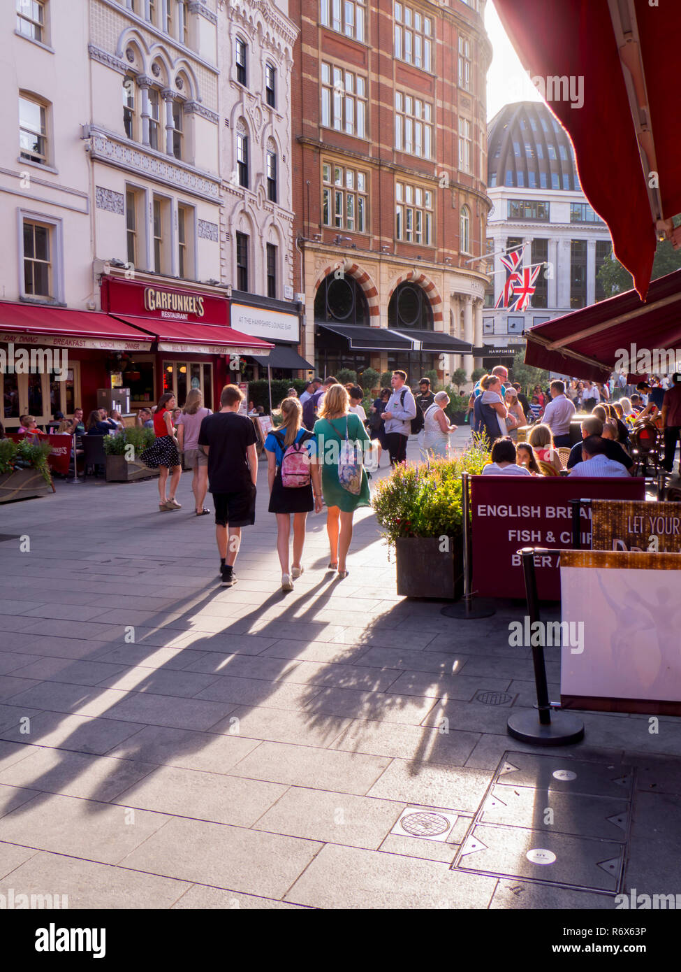 europe, UK, England, London, Leicester Square restaurant al fresco ...