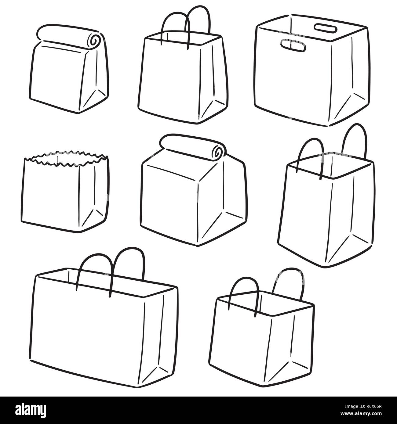 vector set of paper bag Stock Vector Image & Art - Alamy