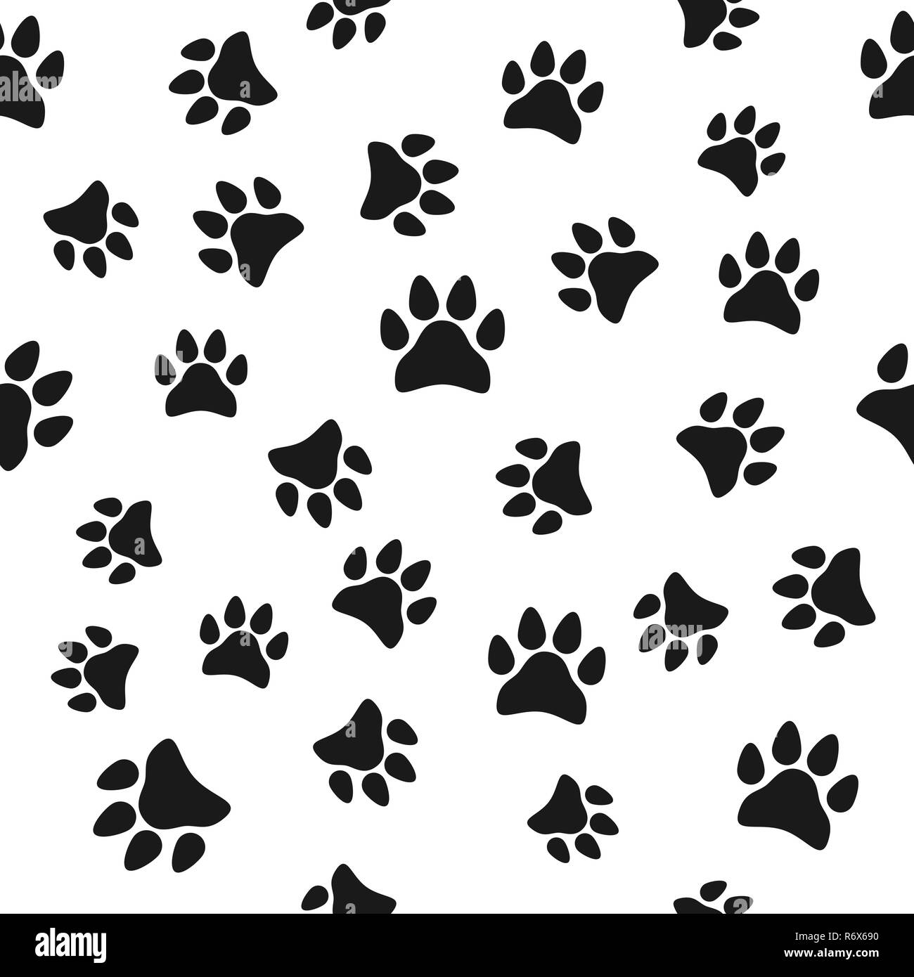 Pet paw footprint seamless Stock Vector Images - Alamy