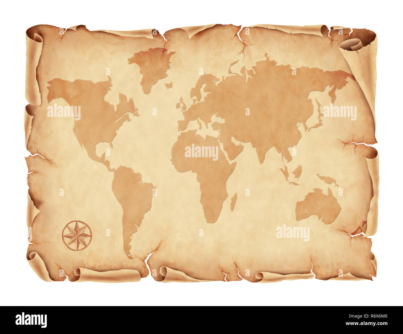 Vintage map illustration, digital painting Stock Photo - Alamy