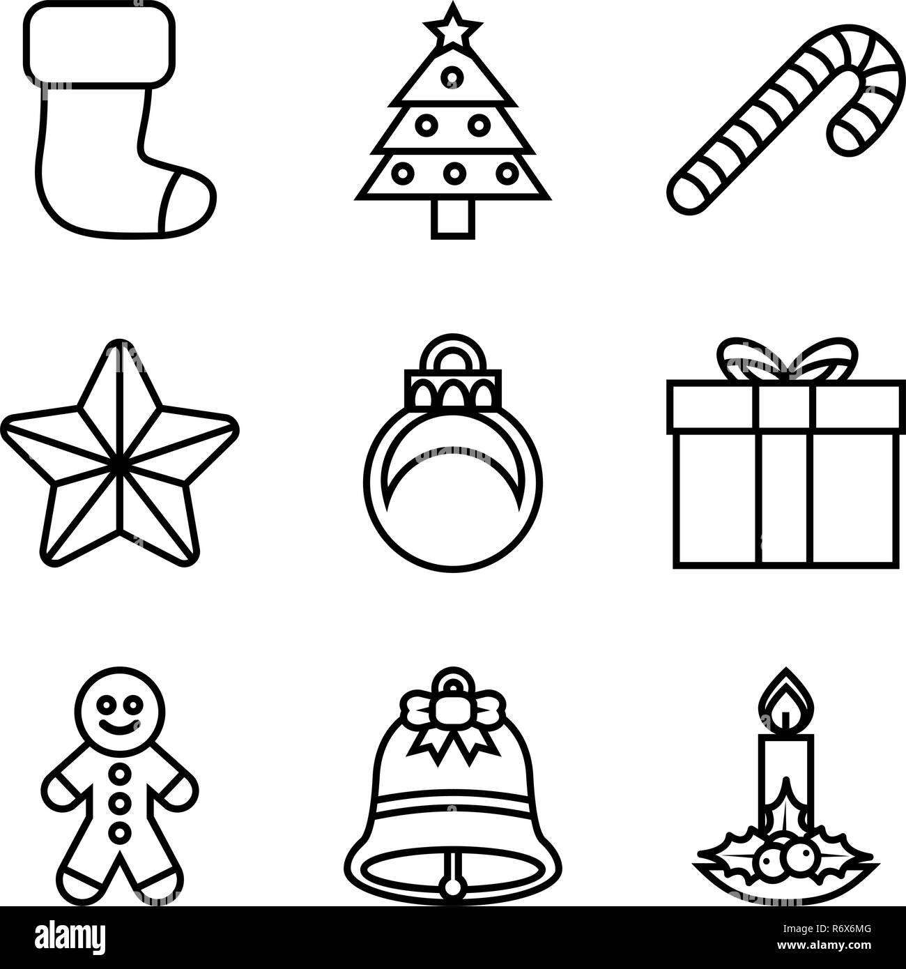 Miscellaneous Line Christmas Icons Stock Vector Image & Art - Alamy