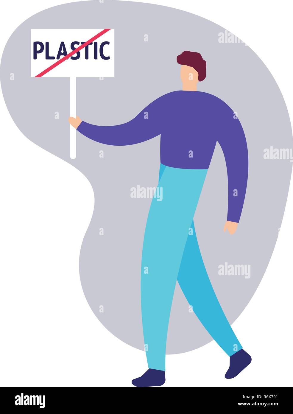 Man protest hand banner icon. Simple illustration of man protest hand ...