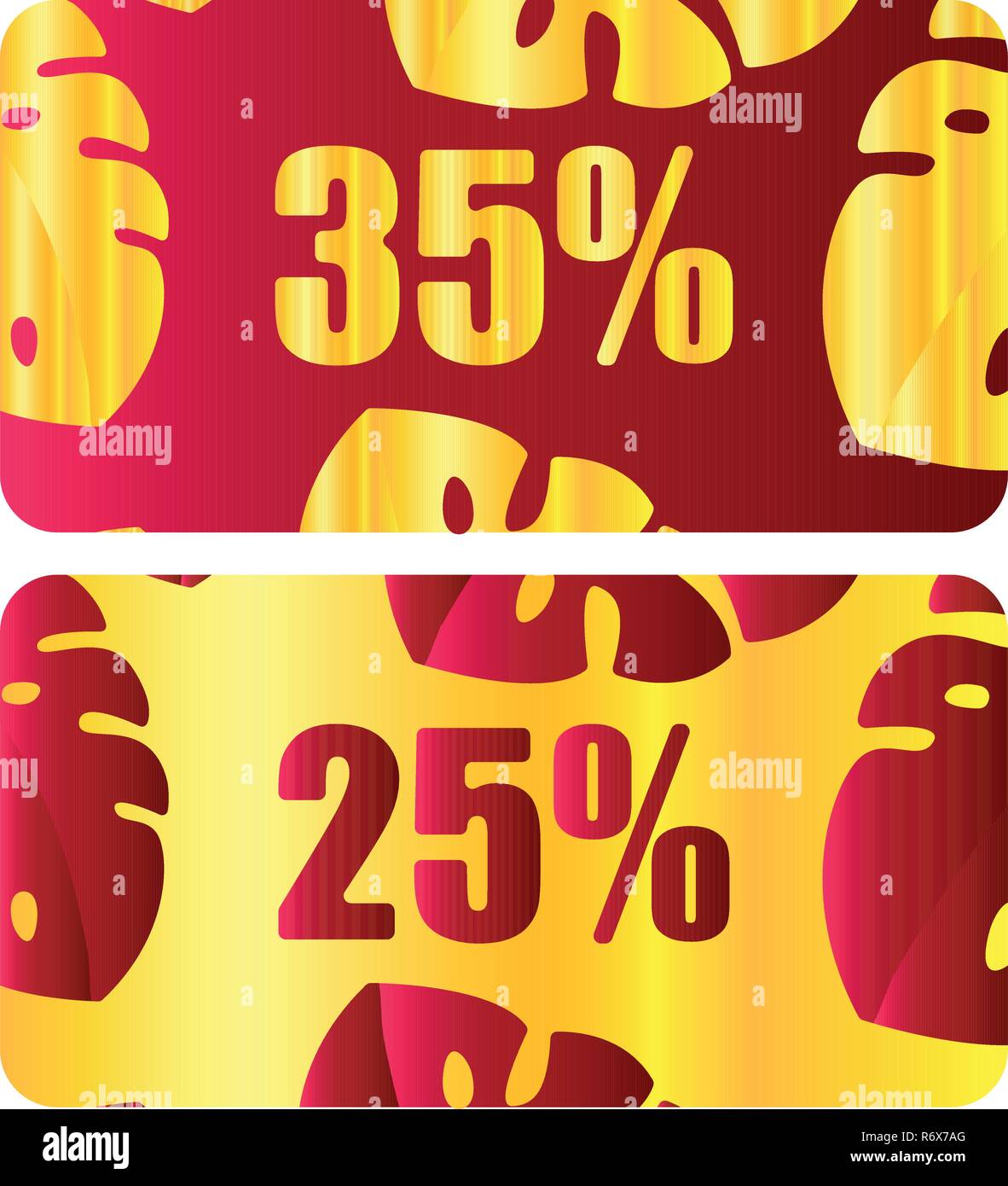Vector set of luxury red gift vouchers with golden. Elegant template ...