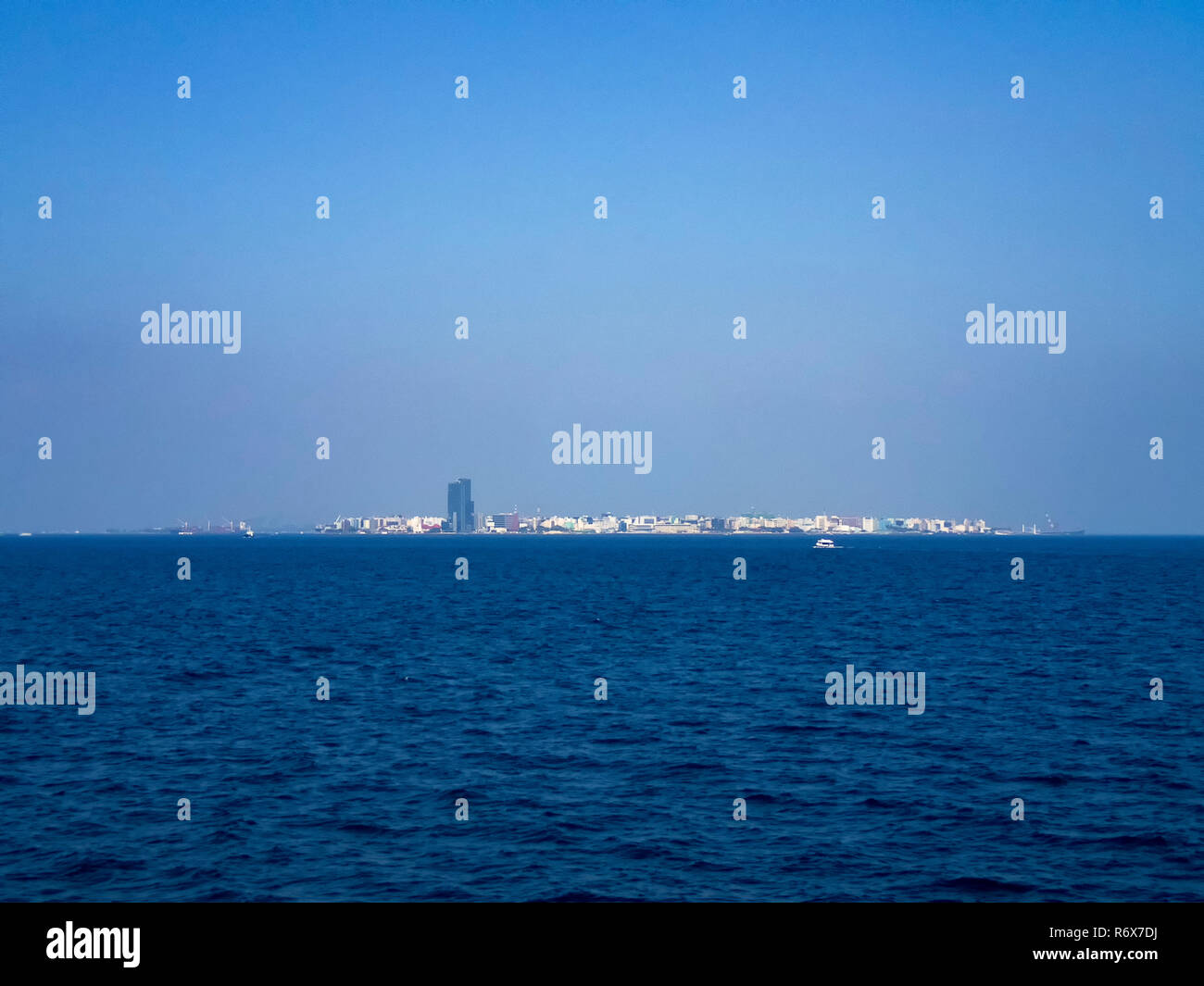The skyline of Male, capital of the Maldives in the Indian Ocean Stock ...