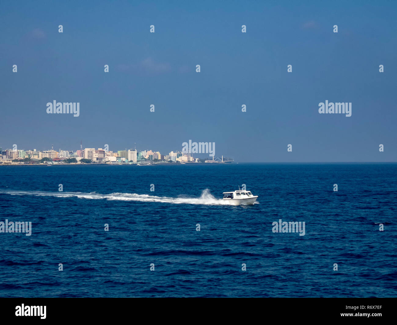 The skyline of Male, capital of the Maldives in the Indian Ocean Stock ...