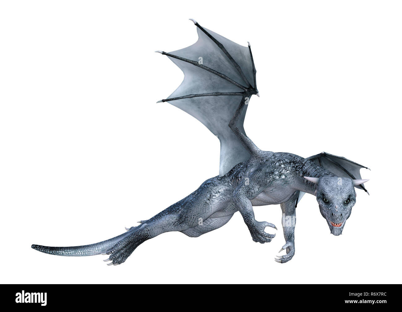 3D Rendering Fantasy Dragon Whelp on White Stock Photo - Alamy