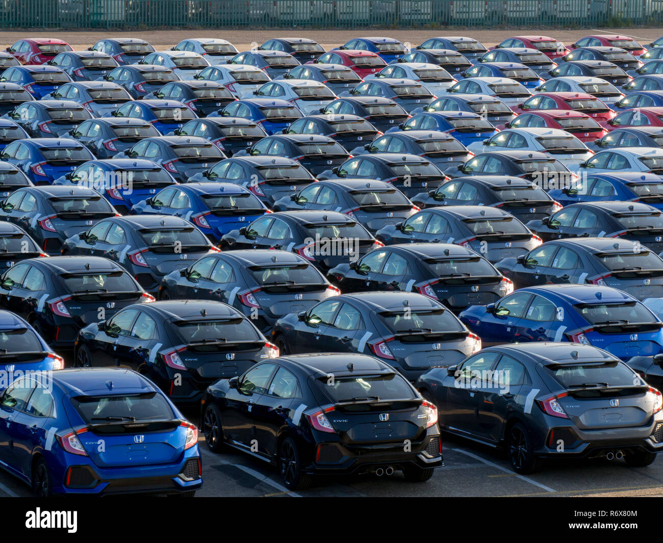 Europe, UK, England, Hampshire, Southampton cars in docks Stock Photo ...