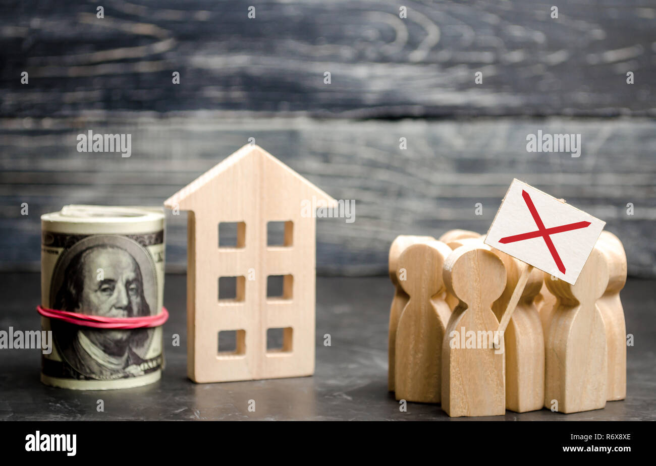 a paid crowd with posters protesting. Bribing voters and organizing ...