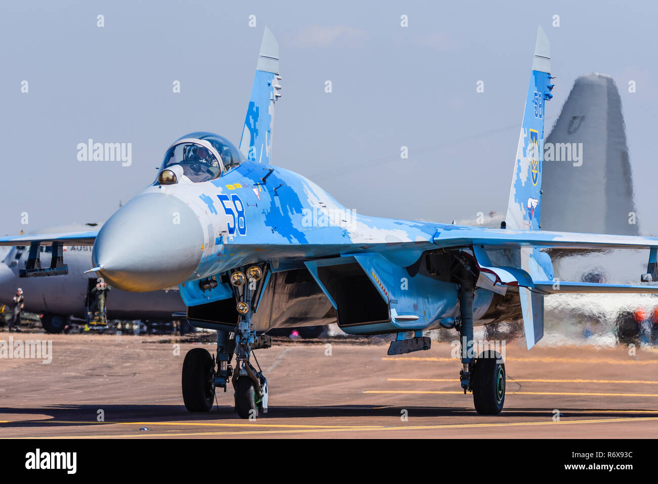 Ukrainian Air Force Sukhoi Su-27 Flanker fighter jet plane at Royal ...