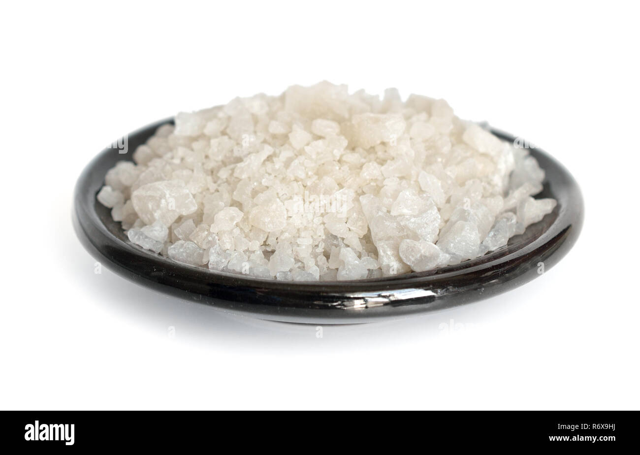 Sea Salt. Isolated on white background Stock Photo - Alamy