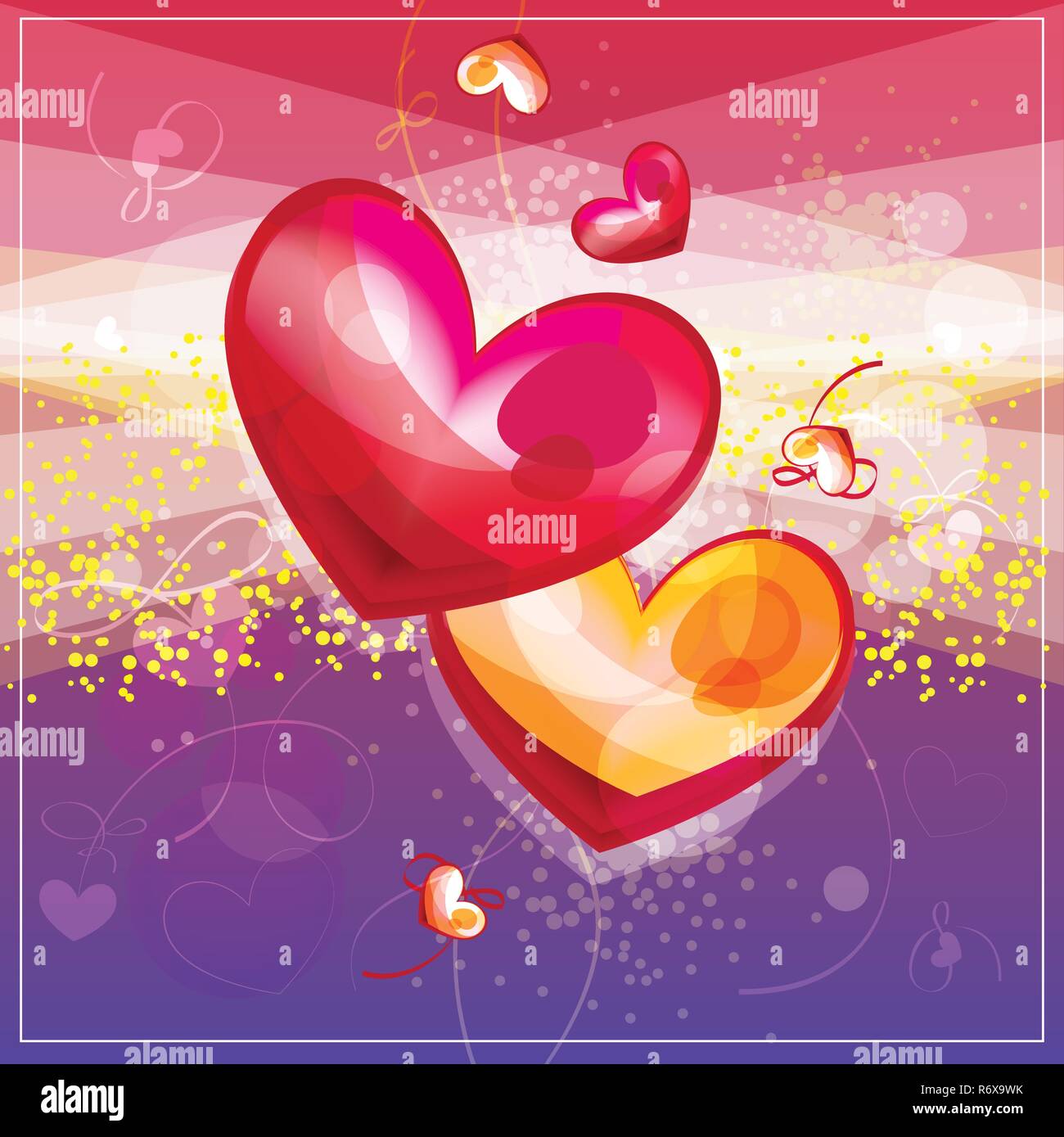 Two hearts vector vectors hi-res stock photography and images - Alamy