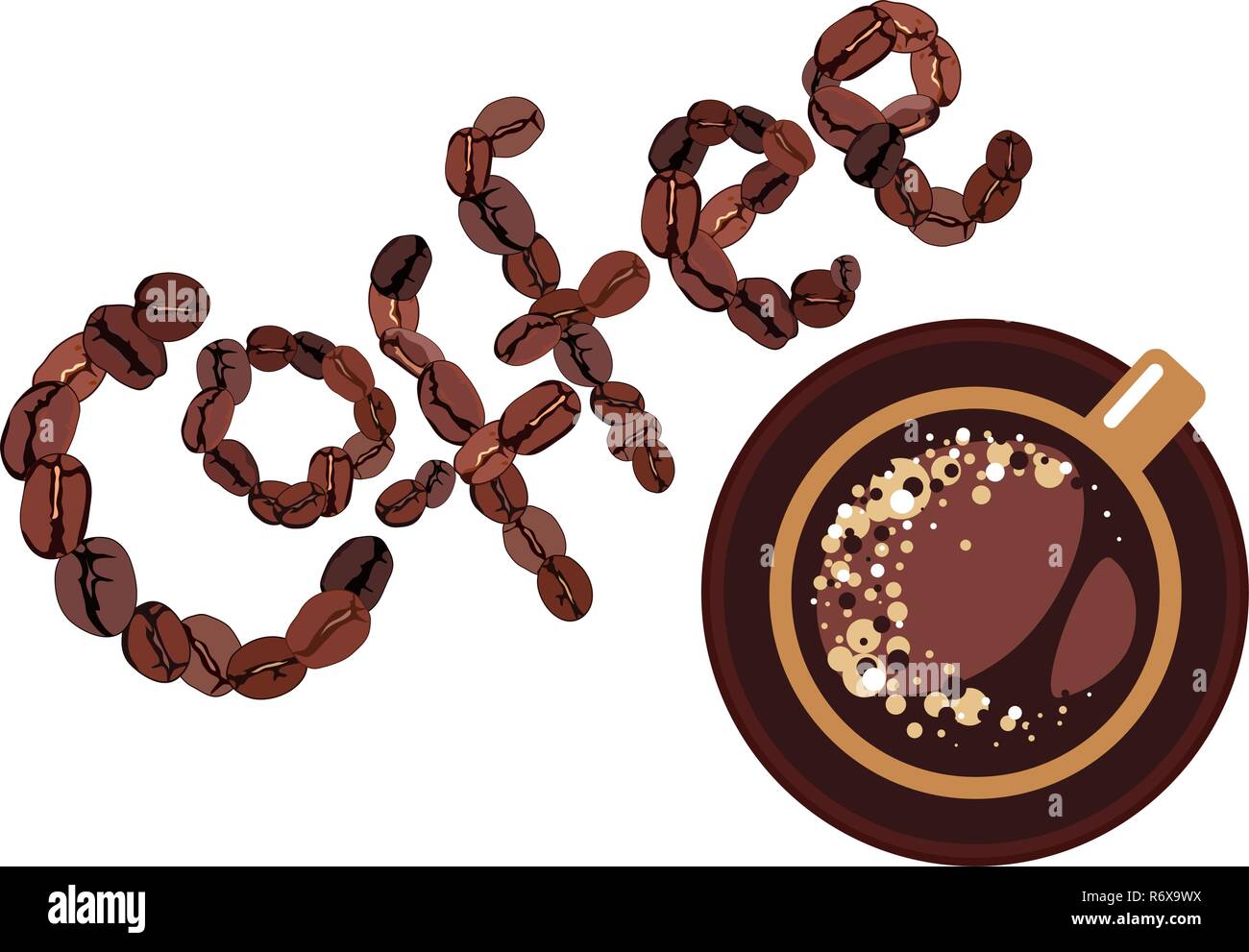 Coffee design, cap and coffee bean on white background Stock Vector ...