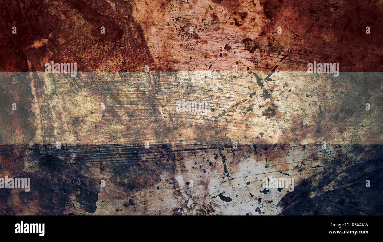 Very Grungy Vintage Dutch Flag, Netherlands Grunge Background Texture ...