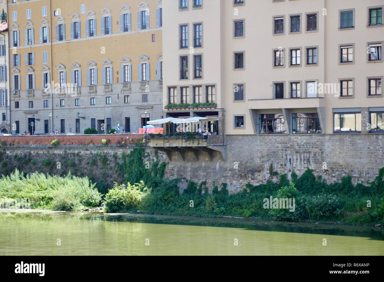 Restaurant over River Arno in Florence, Italy Stock Photo - Alamy