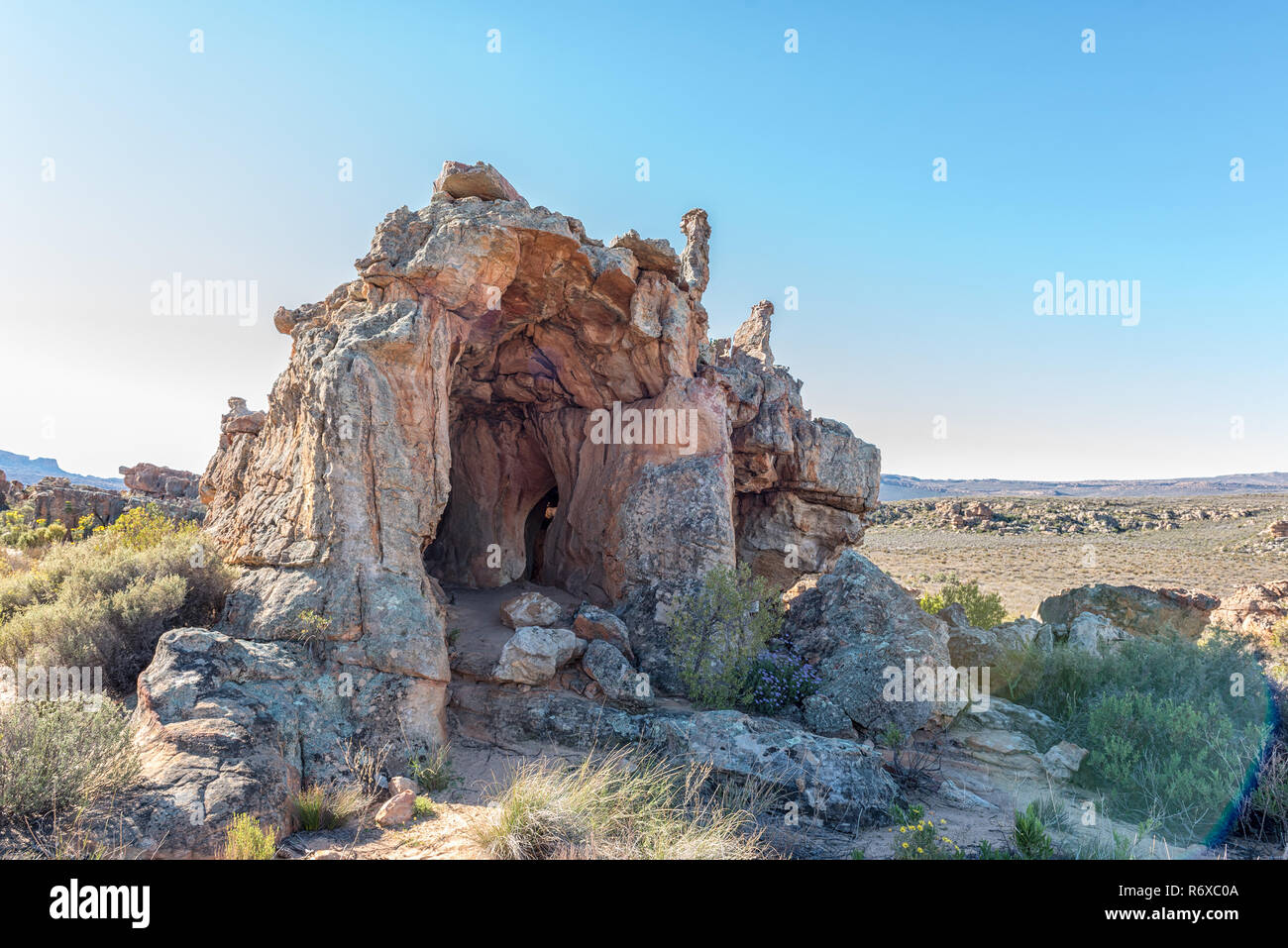 A rock cave at the Stadsaal Caves and Rock Art site in the Cederberg ...