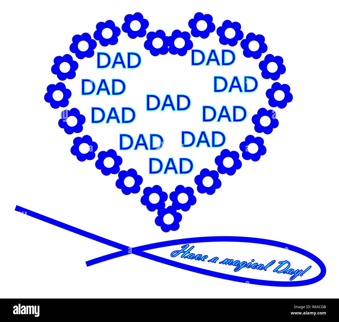 blue Dad have a magical day â€“ illustration Stock Photo - Alamy