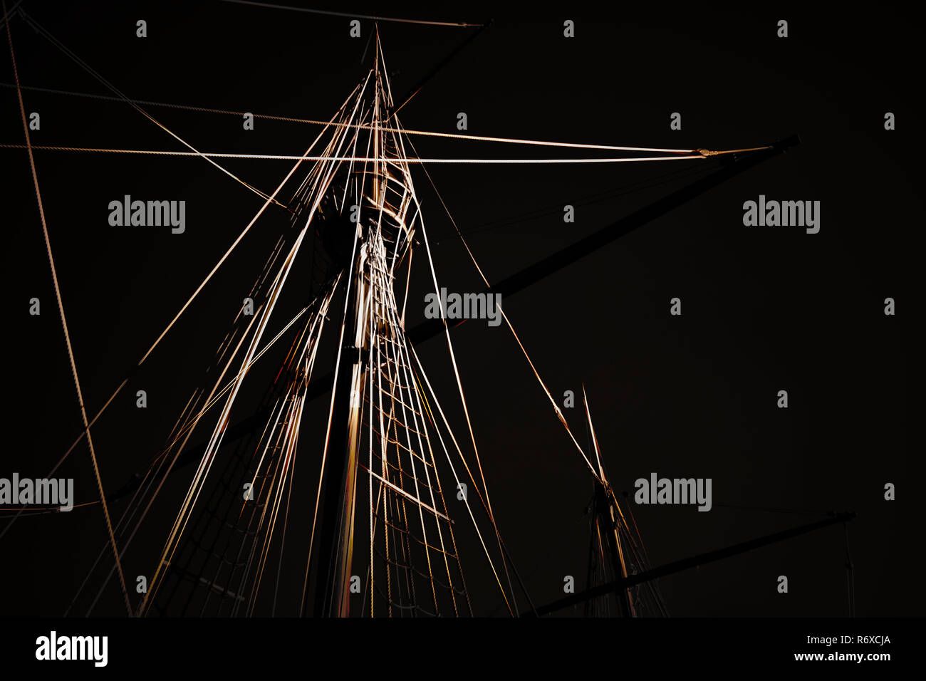 Stylized caravel from the discoveries rigging. Digital working over a ...