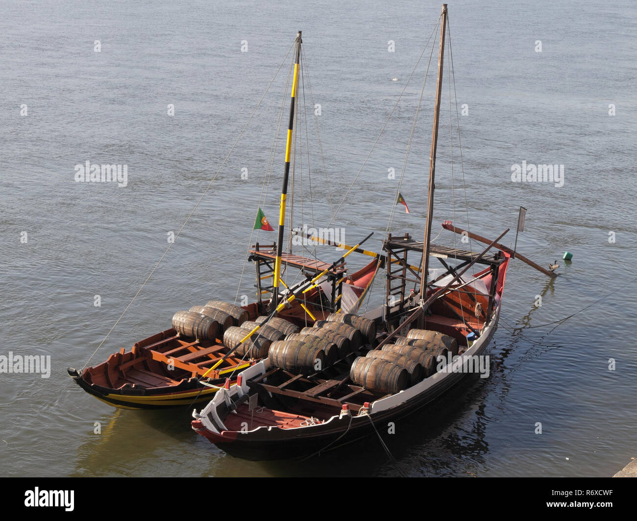 Rabelo boat, a mountain vessel , typical of the Douro River that ...