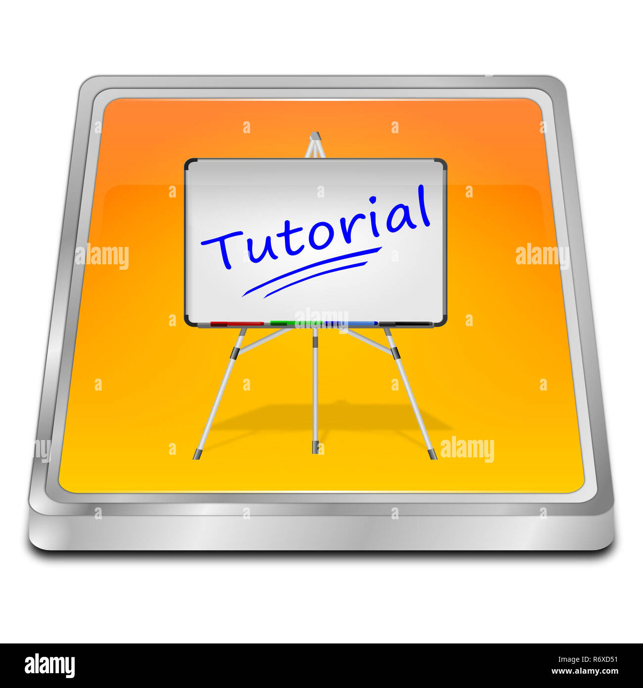 orange Tutorial Button - 3D illustration Stock Photo - Alamy