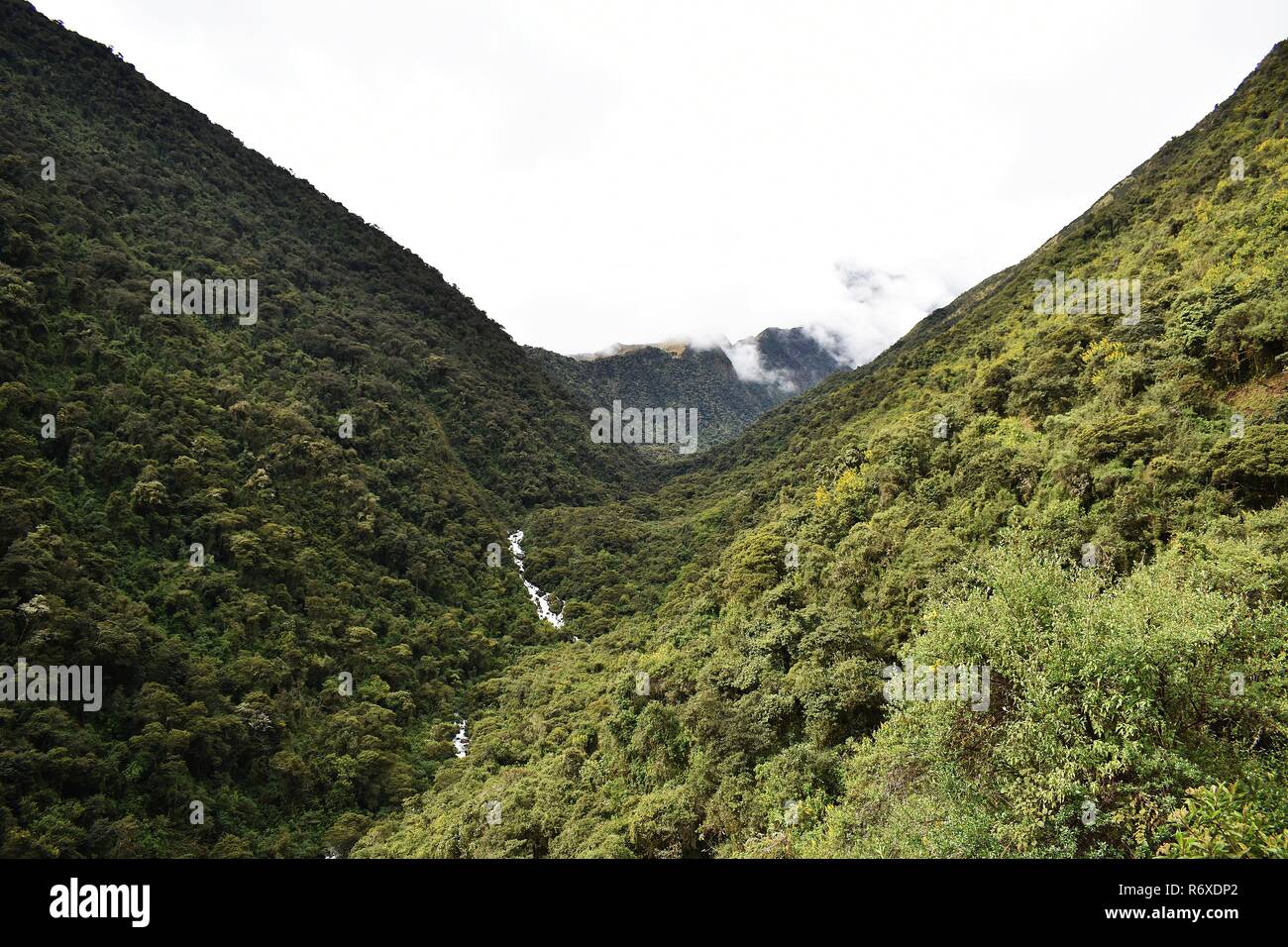 Andean mountain scenery along the Salkantay trek to Machu Picchu, Peru ...