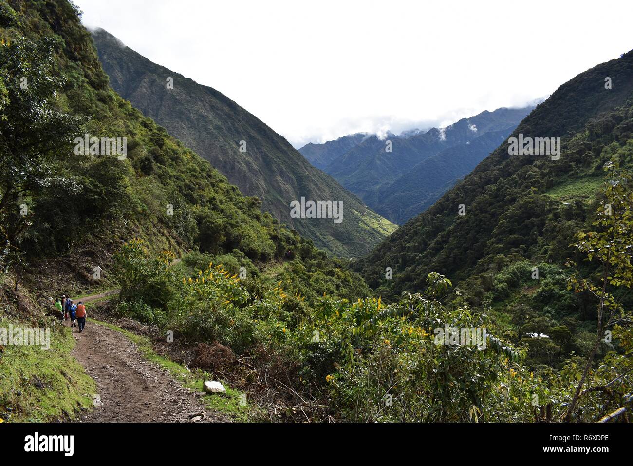 Andean mountain scenery along the Salkantay trek to Machu Picchu, Peru ...