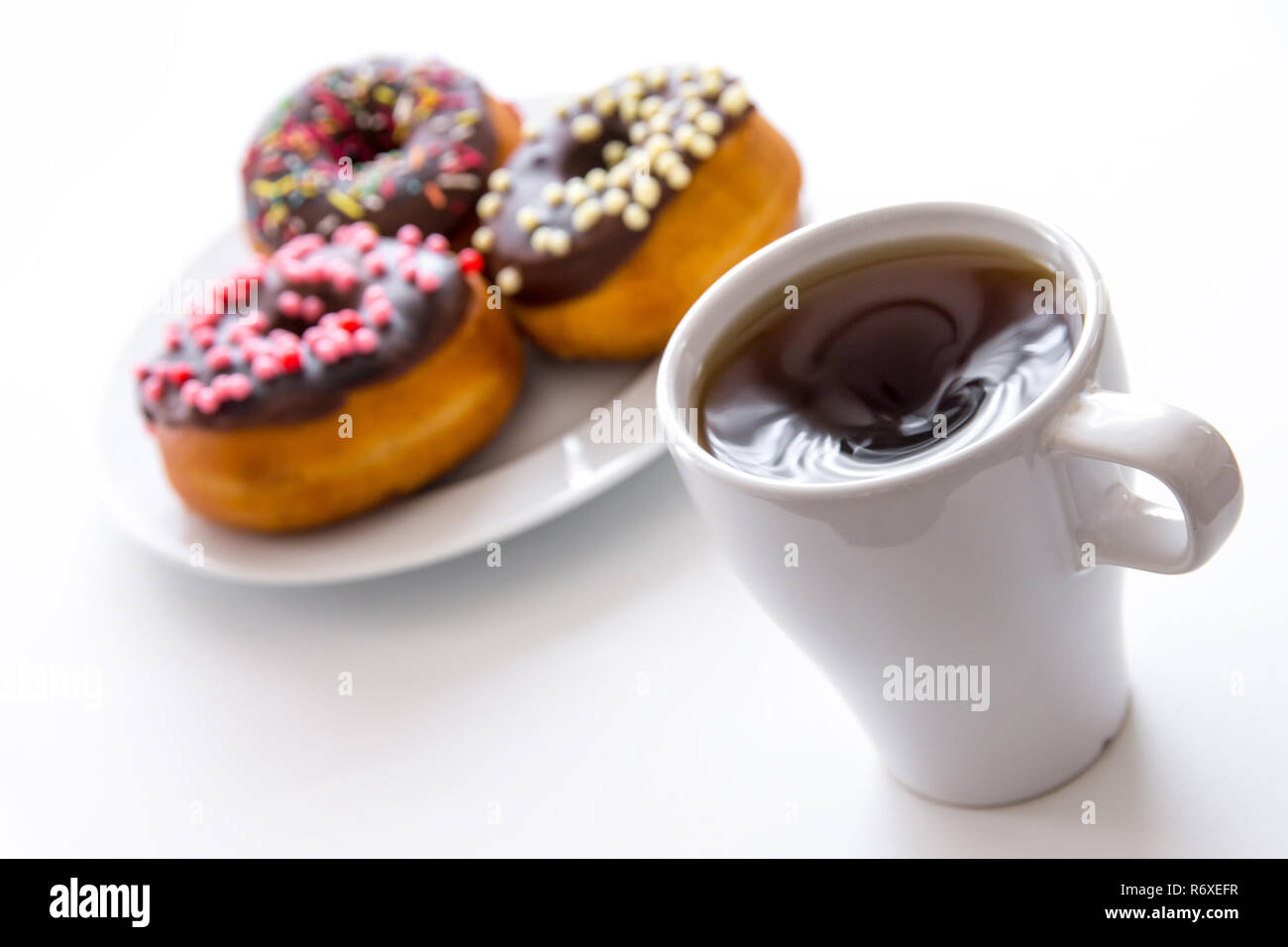 Coffee and Donuts Stock Photo - Alamy