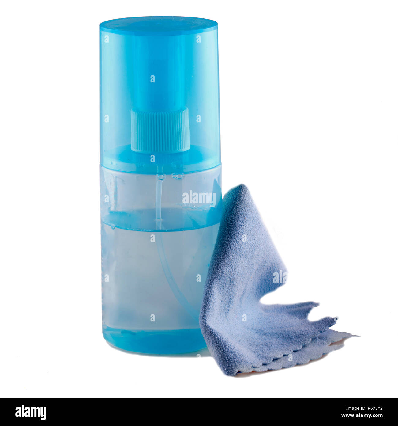 Cleaner with cloth Stock Photo - Alamy