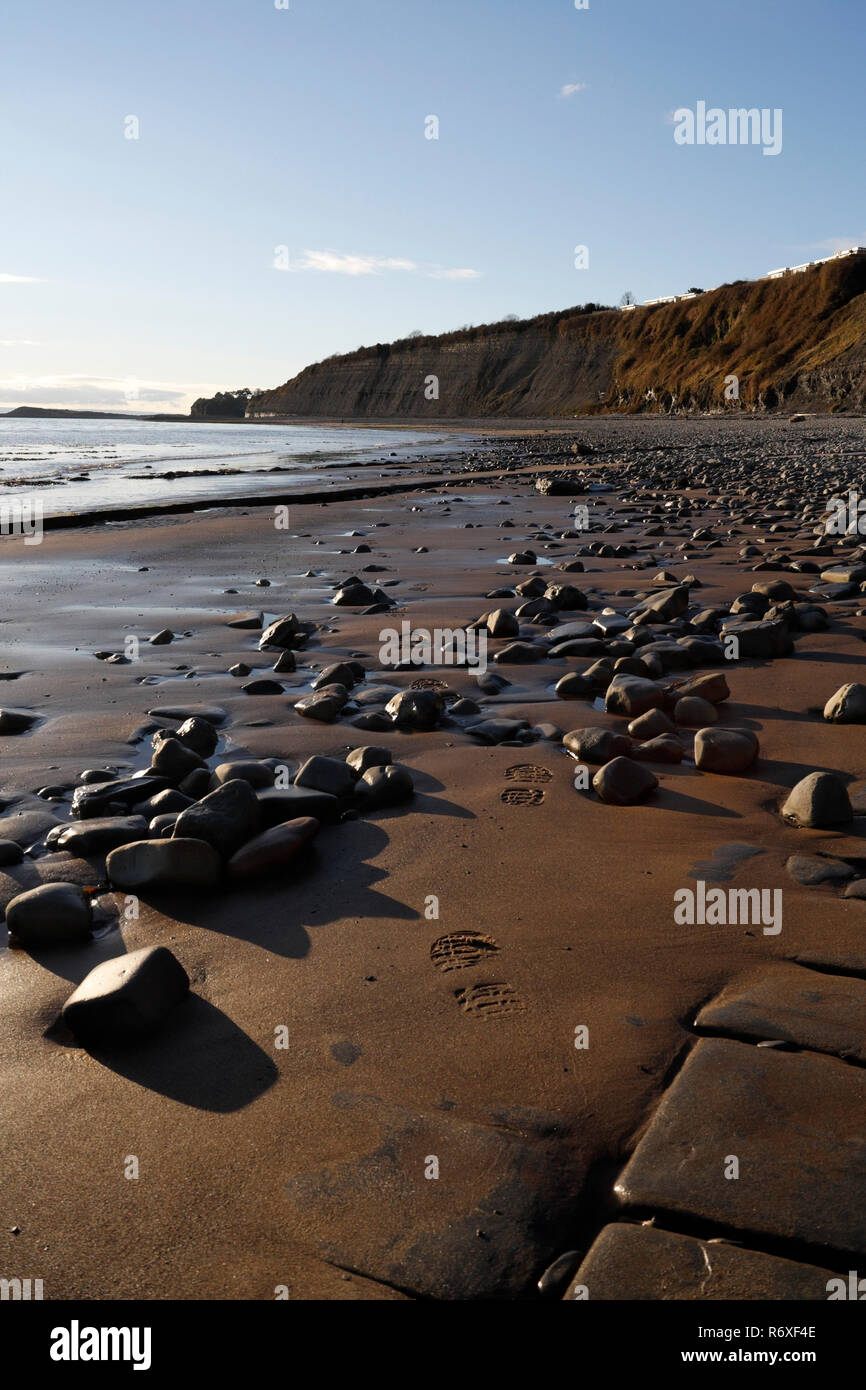 The beach at Lavernock Point, Wales UK. Wales coast, welsh coastline ...