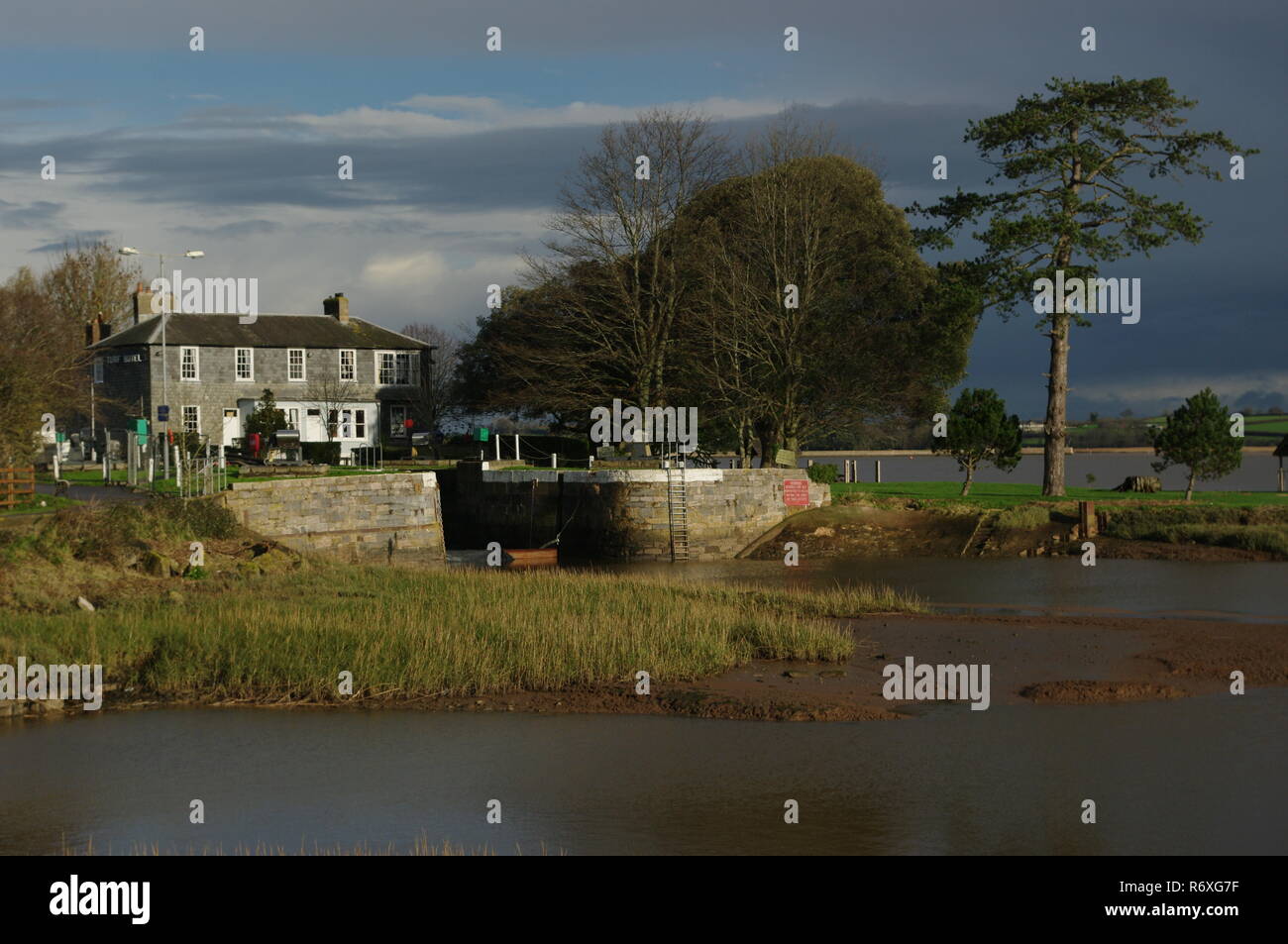 Turf Lock, at the End of the Exeter Ship Canal on the Exe Estuary ...