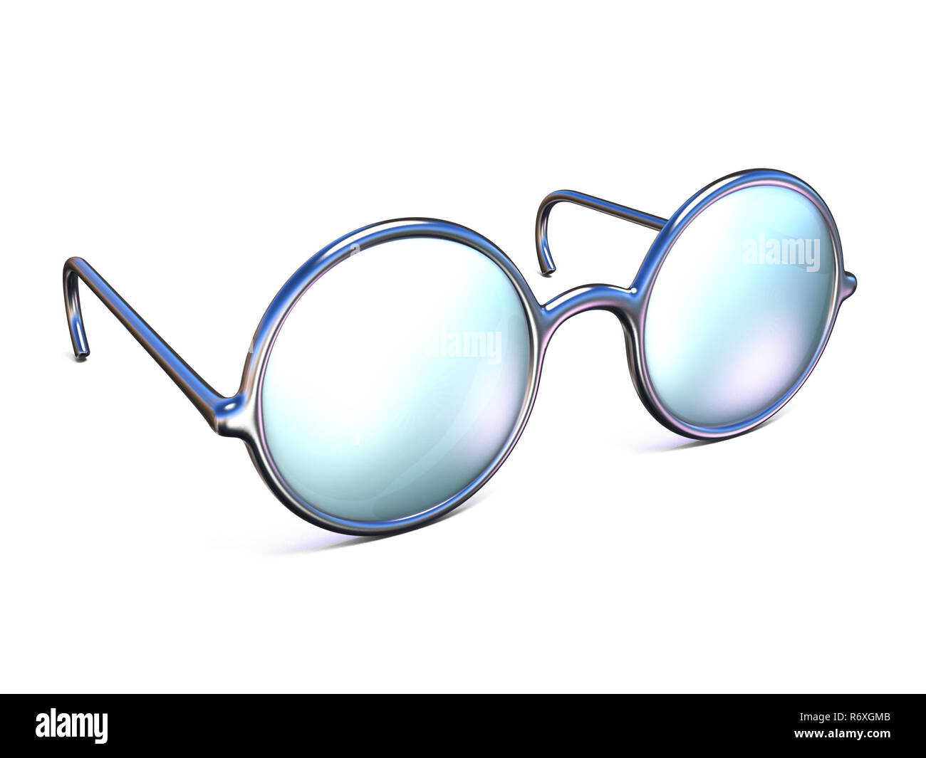 Retro silver glasses side view 3D Stock Photo - Alamy