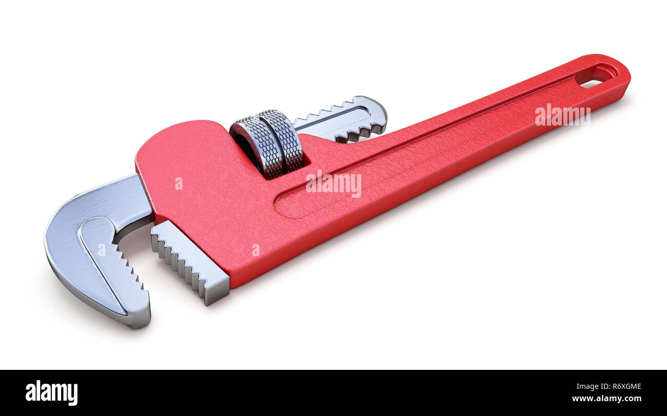 Pipe wrench side view 3D Stock Photo - Alamy