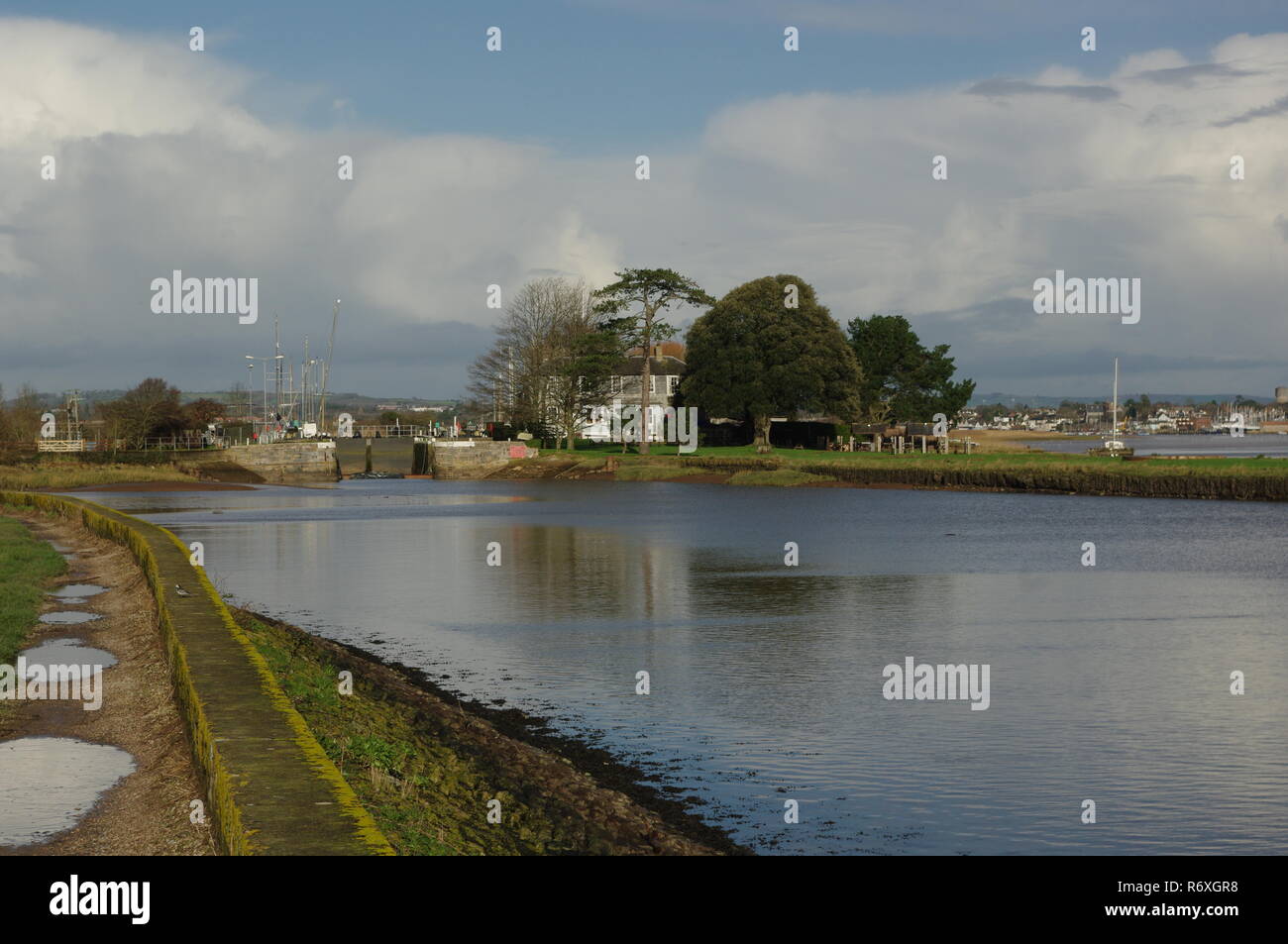 Turf Lock, at the End of the Exeter Ship Canal on the Exe Estuary ...